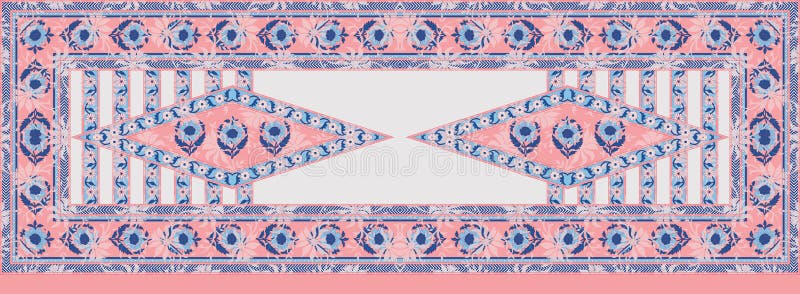 Floral Design Pattern with Border Stock Illustration - Illustration of ...