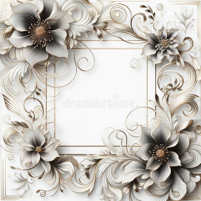 Floral Design with a Patterned Corner in Soft Pastel Colors ...