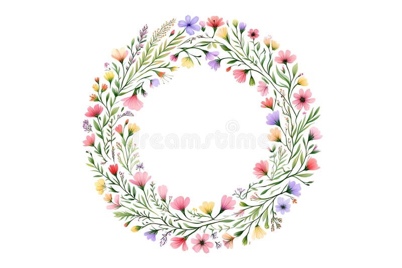 Floral Design with a Patterned Corner in Soft Pastel Colors ...
