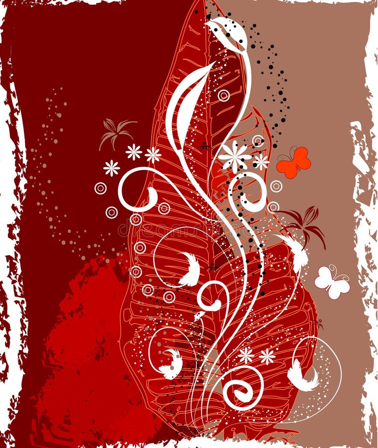 Blood Red Vector Floral Design Stock Vector - Illustration of dreamy ...