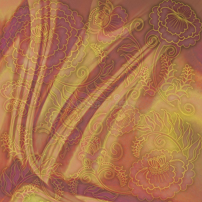 Floral design silk stock illustration. Illustration of textile - 25977203