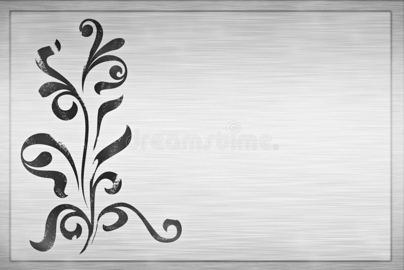 Floral Design in Steel Metal Stock Illustration - Illustration of ...