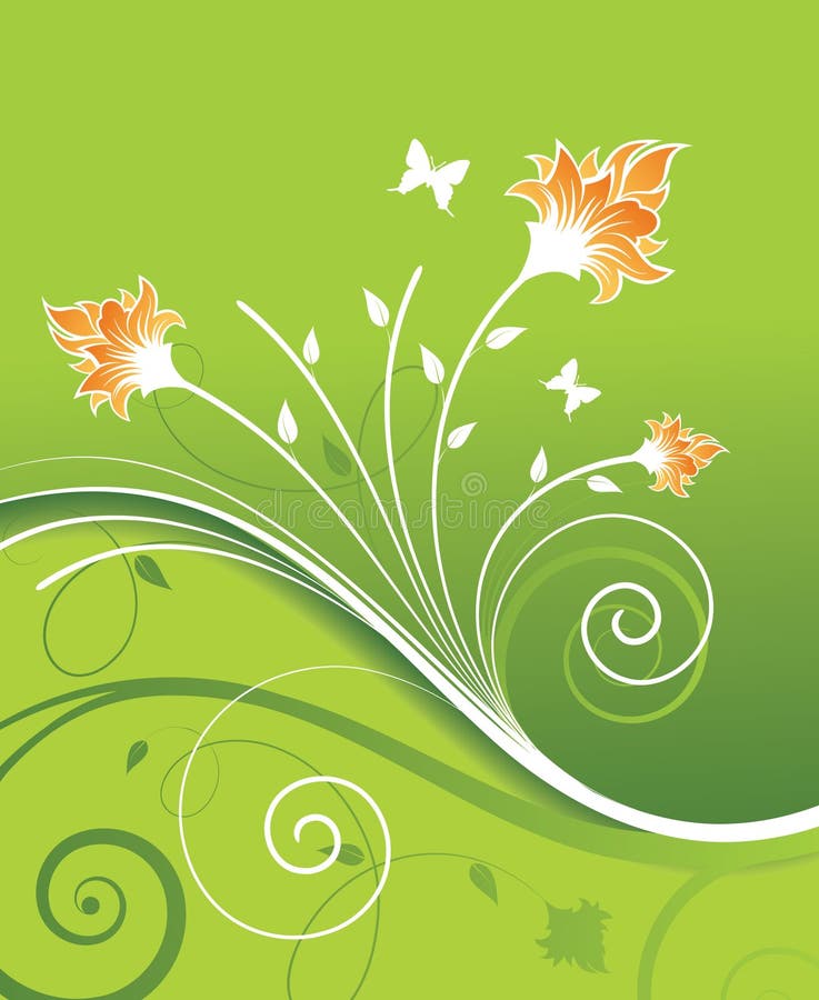 Floral design stock vector. Illustration of green, filigree - 4694620