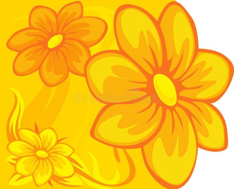 Floral Design Yellow Orange - Vector Stock Vector - Illustration of ...