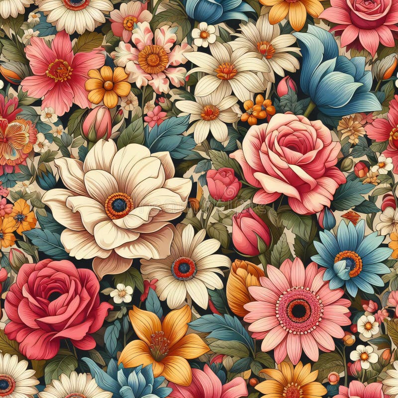 Floral Designs Pattern stock illustration. Illustration of painting ...