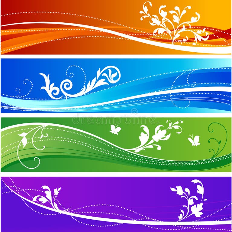 Floral desing banners stock vector. Illustration of header - 3634153