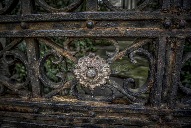 The Old Rusty Gate stock image. Image of pattern, ornamental - 140021631