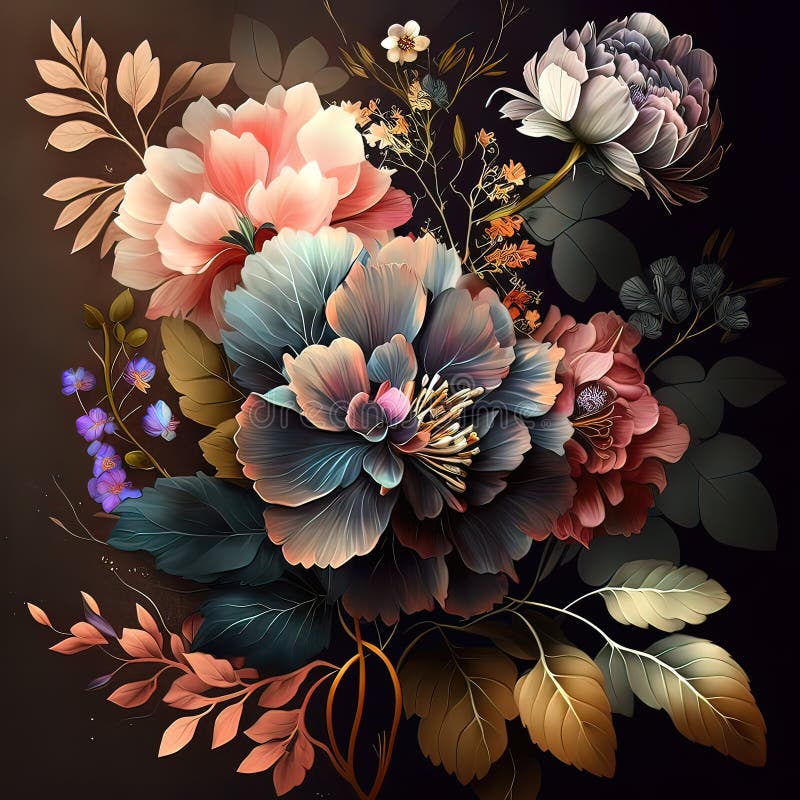 Floral Digital Illustration Stock Illustration - Illustration of ...