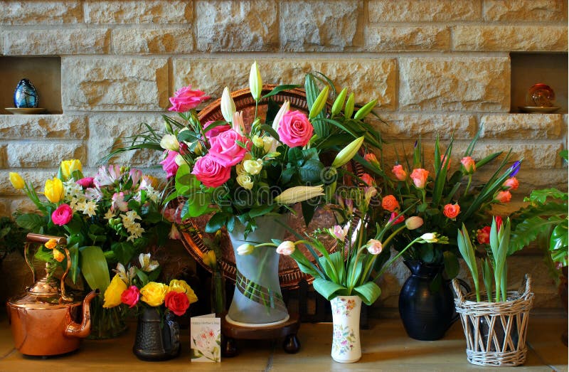 Floral display stock photo. Image of hearth, beauty, roses - 13443258