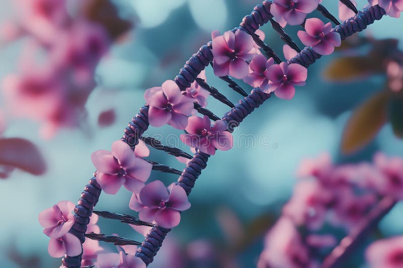 Floral DNA Structure Symbolizing Nature and Life Stock Illustration ...