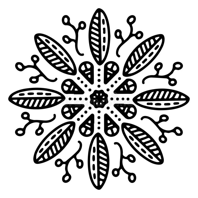 Floral Doodle Ornament One Single Flower Page Element Tattoo Stock ...