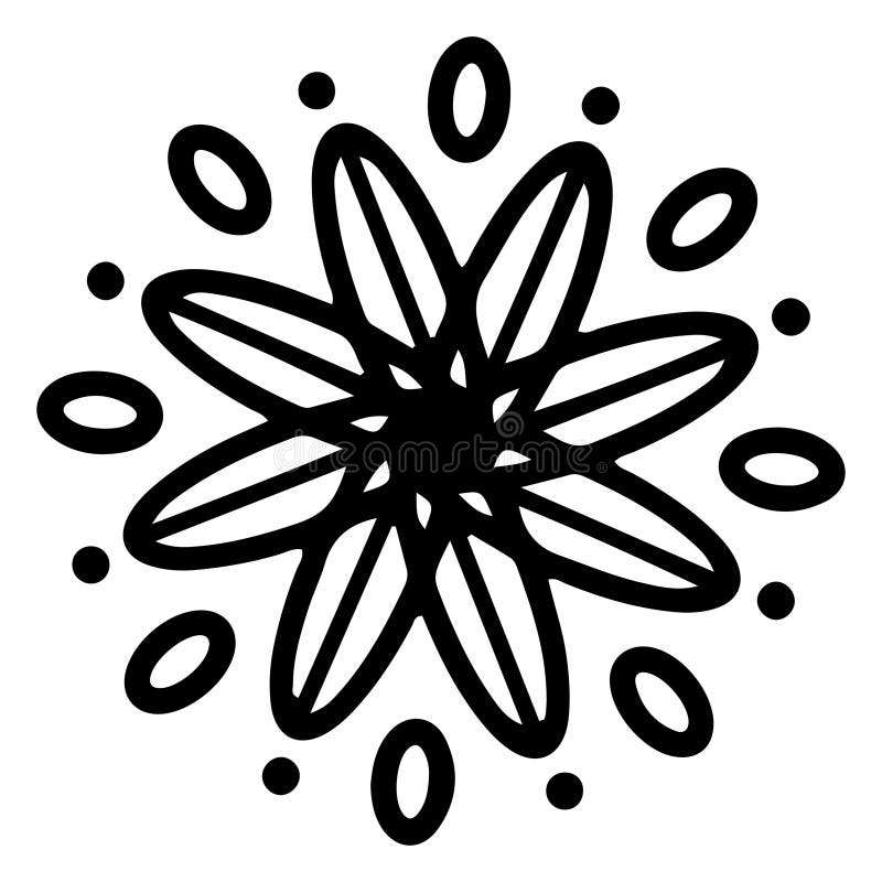 Floral Doodle Ornament One Single Flower Page Element Tattoo Stock ...