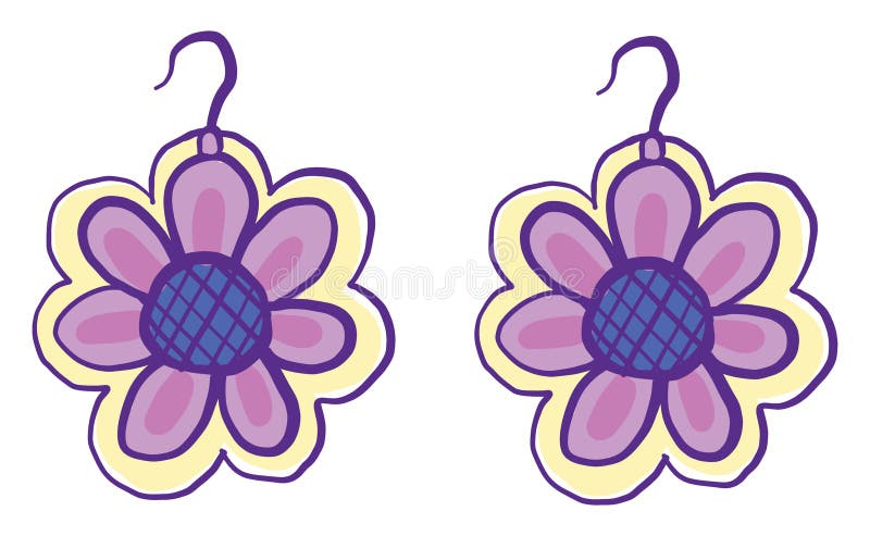 Floral Earrings , Illustration, Vector Stock Vector - Illustration of ...