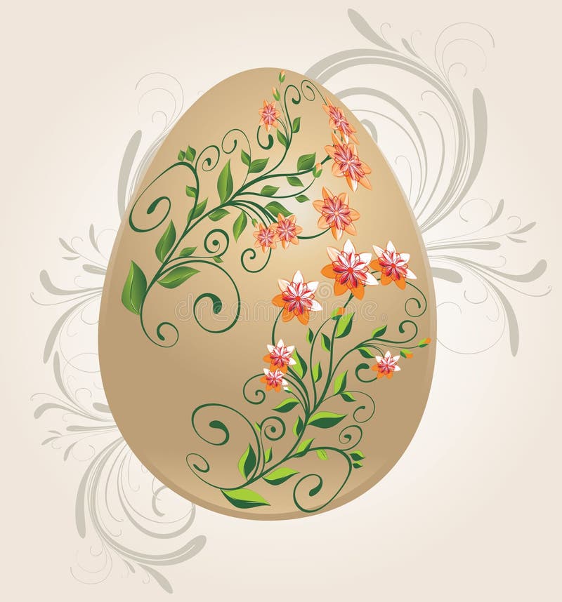 Floral easter egg stock vector. Illustration of decoration - 18795895