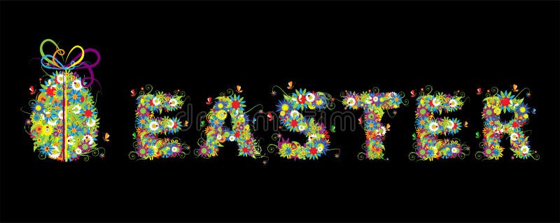 Floral Easter Bunny. Cute Floral Rabbit. Hello Spring Rabbit Happy ...