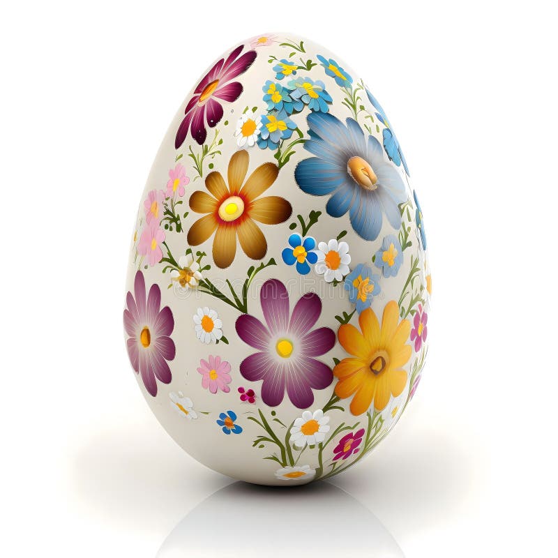 Floral Easter Egg Design: a Springtime Celebration Stock Illustration ...