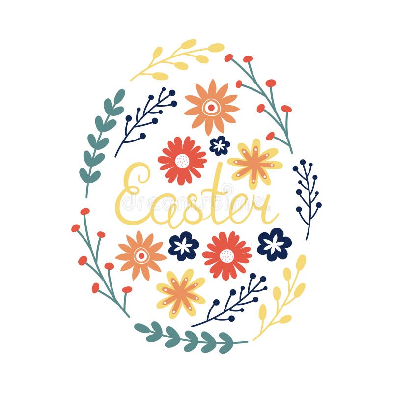Floral Easter Egg. Vector Illustration Stock Vector - Illustration of ...