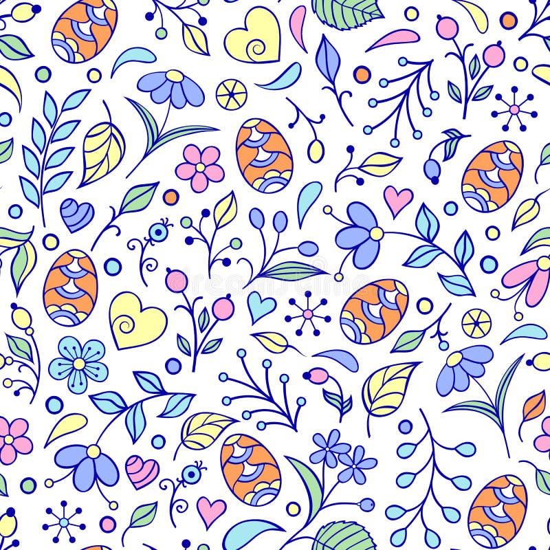 Pattern with easter eggs stock vector. Illustration of ornament - 28547427