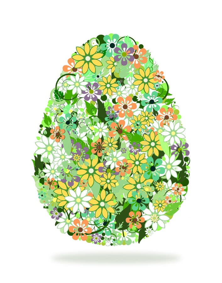 Floral egg stock illustration. Illustration of vector - 18687242