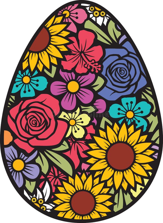 Floral egg color vector stock illustration. Illustration of easter ...