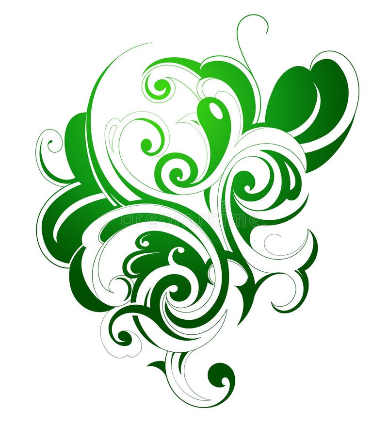 Design Elements. Fire, Water, Grass, Wind Stock Vector - Illustration ...