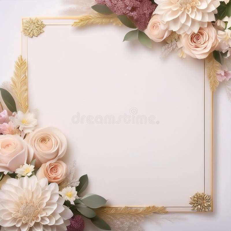 Elegant Floral Border Design for a Wedding Anniversary Invitation with ...