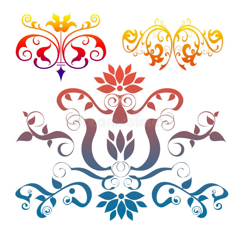 Floral elements stock illustration. Illustration of frame - 33055082