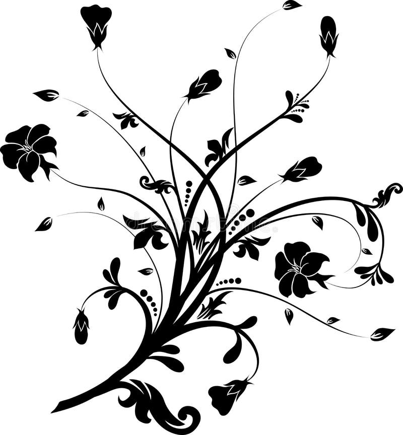 Set Colorful Floral Design Elements Stock Vector Illustration Of