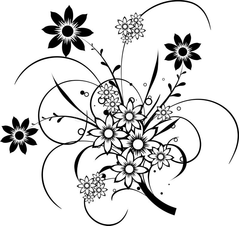Set Colorful Floral Design Elements Stock Vector Illustration Of