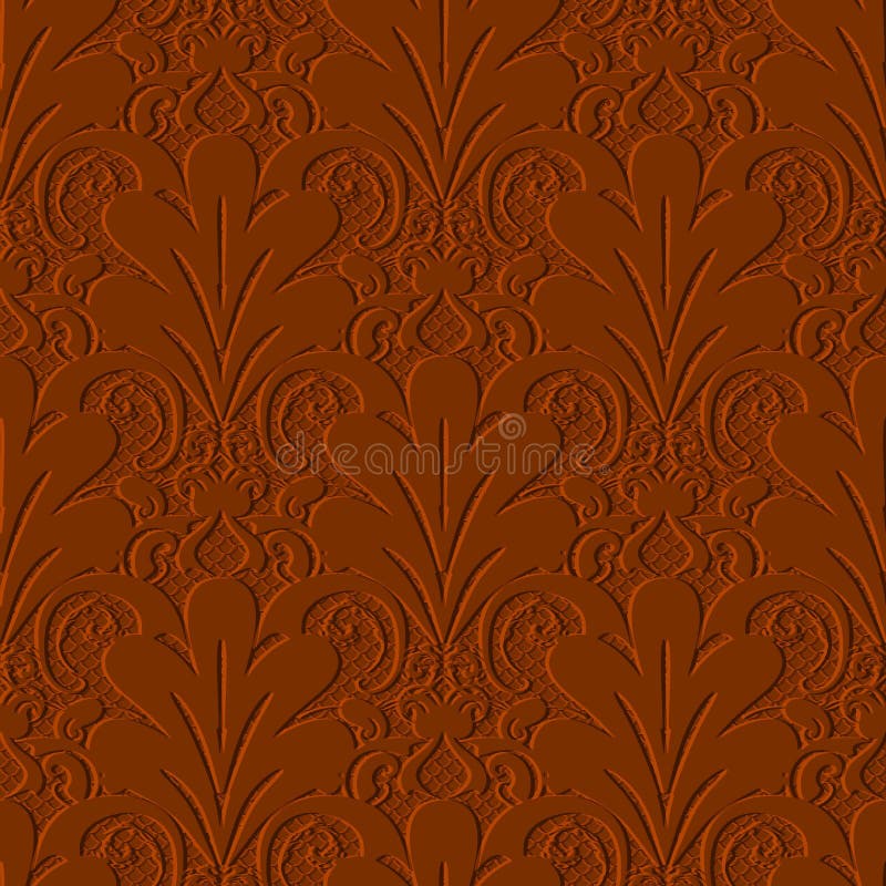 3d Floral Emboss Seamless Pattern. Textured Beautiful Embossed Flowers ...