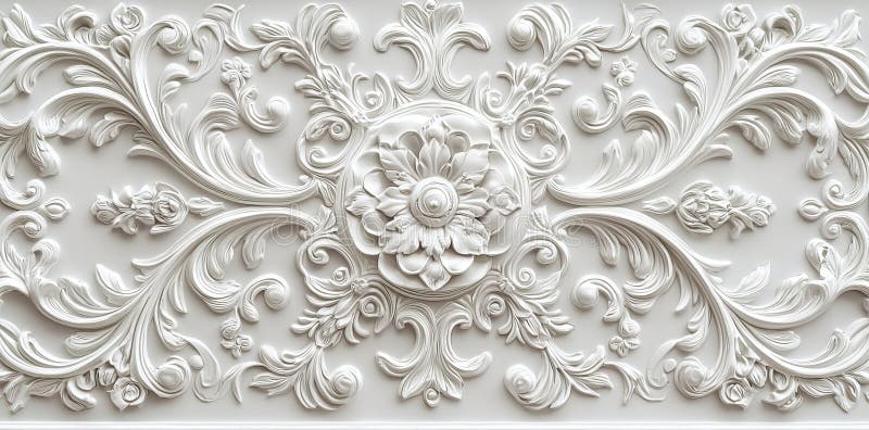 Floral Embossed Pattern on White Background, Floral, Embossed Pattern ...