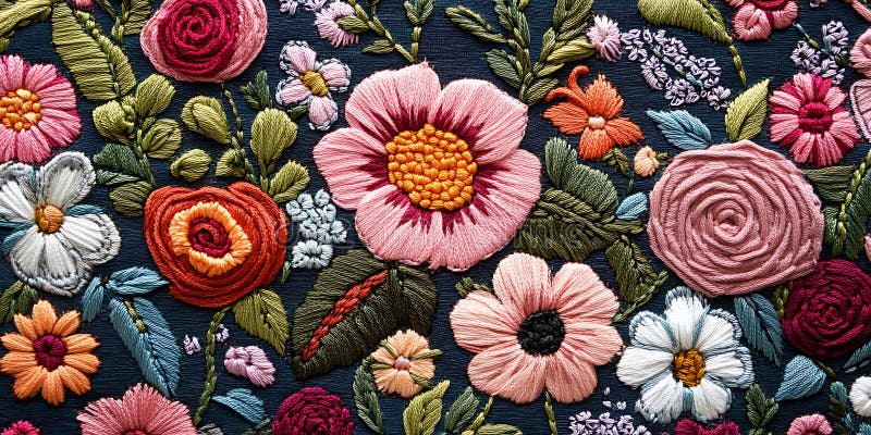 Floral Embroidery Pattern Detailed Texture Background Image Stock ...
