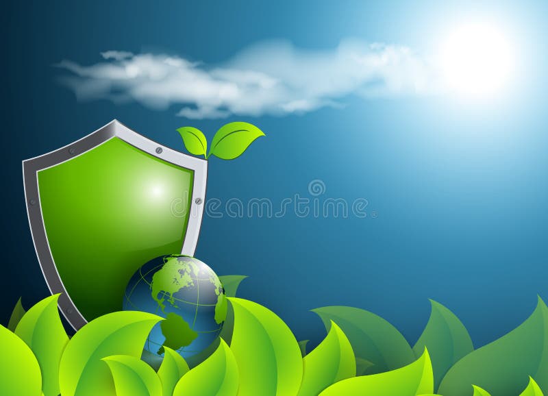 Floral Environmental Vector Frame with Globe Stock Vector ...