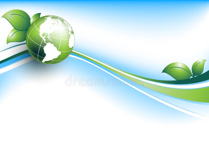 Floral Environmental Vector Frame with Globe Stock Vector ...