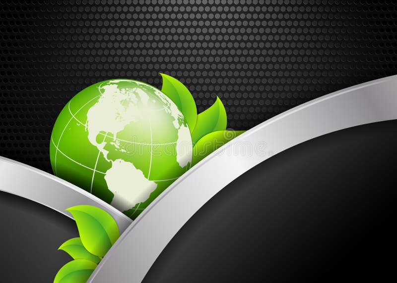 Floral Environmental Vector Frame with Globe Stock Vector ...