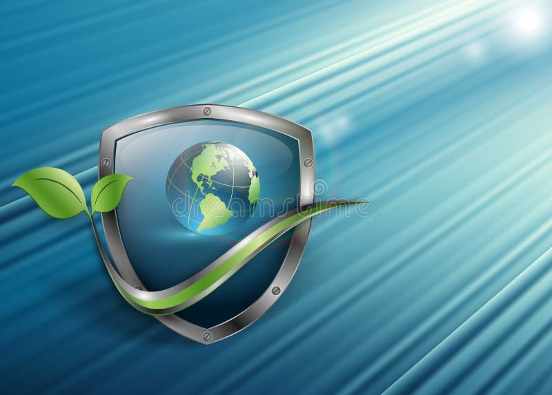 Floral Environmental Vector Frame with Globe Stock Vector ...