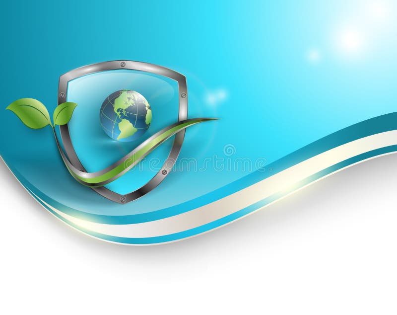 Floral Environmental Vector Frame with Globe Stock Vector ...