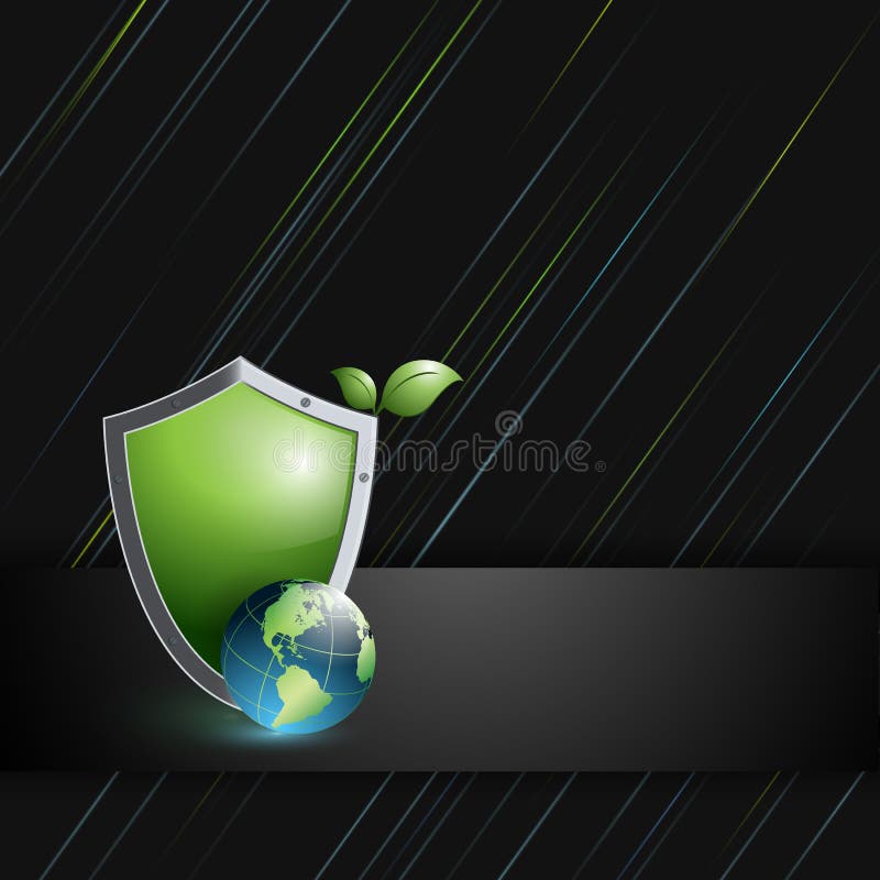 Floral Environmental Vector Frame with Globe Stock Vector ...