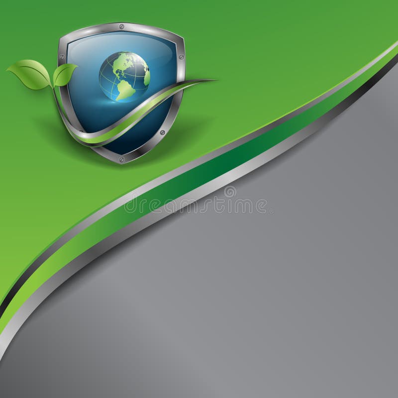 Floral Environmental Vector Frame with Globe Stock Vector ...