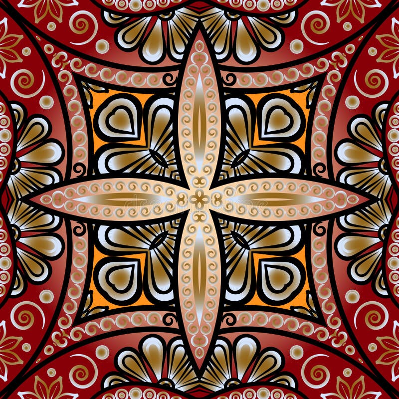 Boho Colorful Vector Seamless Pattern Bohemian Ornamental Geometric