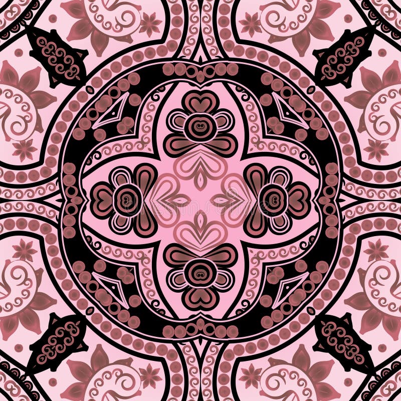 Floral Ethnic Seamless Pattern Colorful Tribal Background Folk
