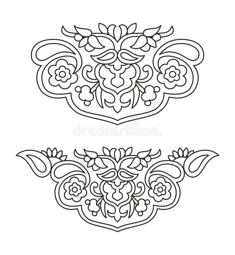 Floral european ornament stock vector. Illustration of wood - 129762756