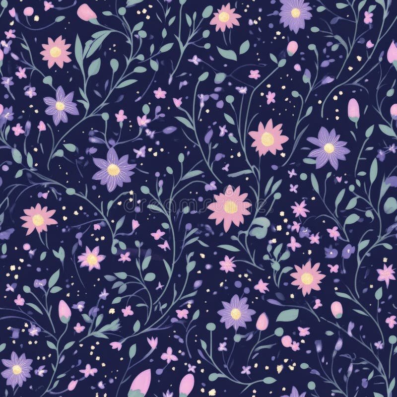 A Floral Fairy Tale Easter Pattern with Enchanted Blossoms Glowing ...