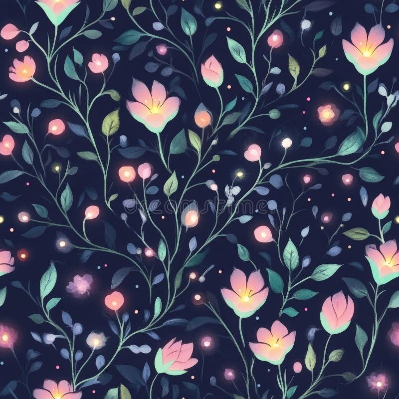 A Floral Fairy Tale Easter Pattern with Enchanted Blossoms Glowing ...