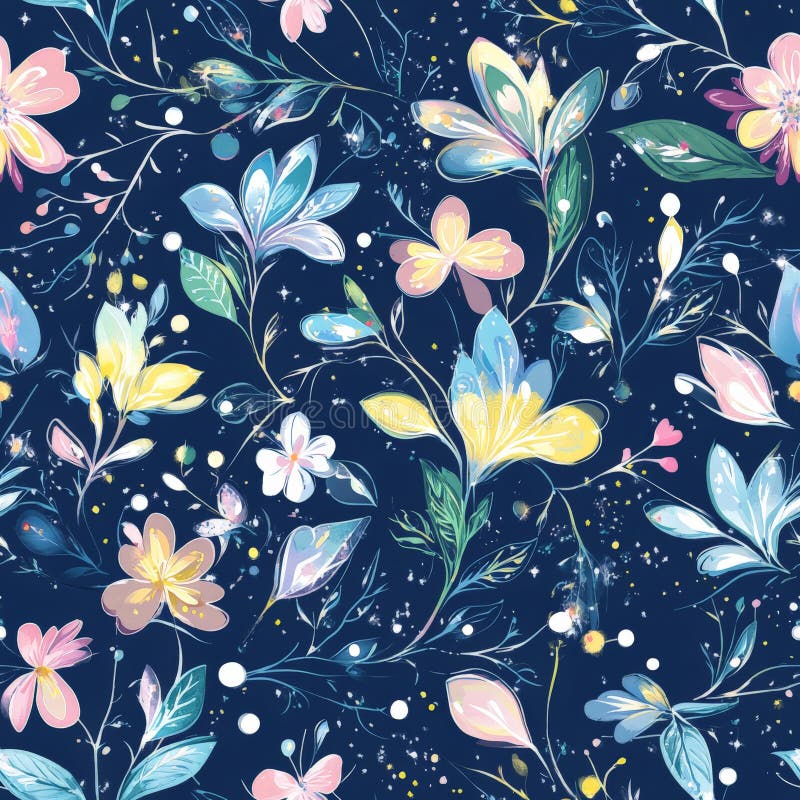 A Floral Fairy Tale Easter Pattern with Enchanted Blossoms Glowing ...