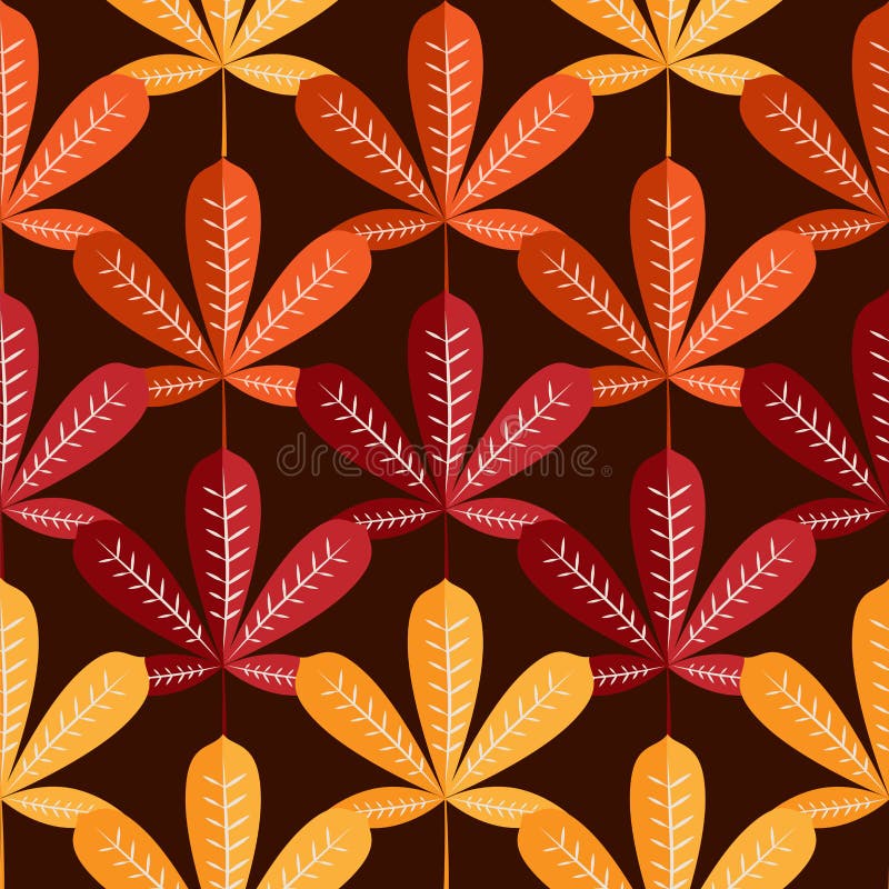 Floral Fall Leaves Seamless Pattern with Autumn Leaves. Stock Vector ...