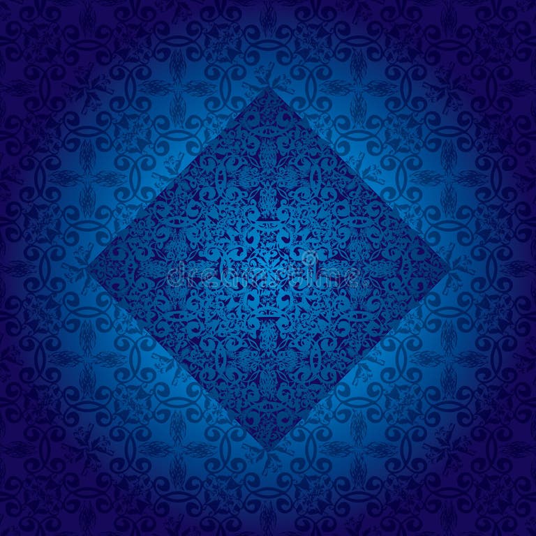 Floral fancy repeat blue stock vector. Illustration of cobalt - 5694907