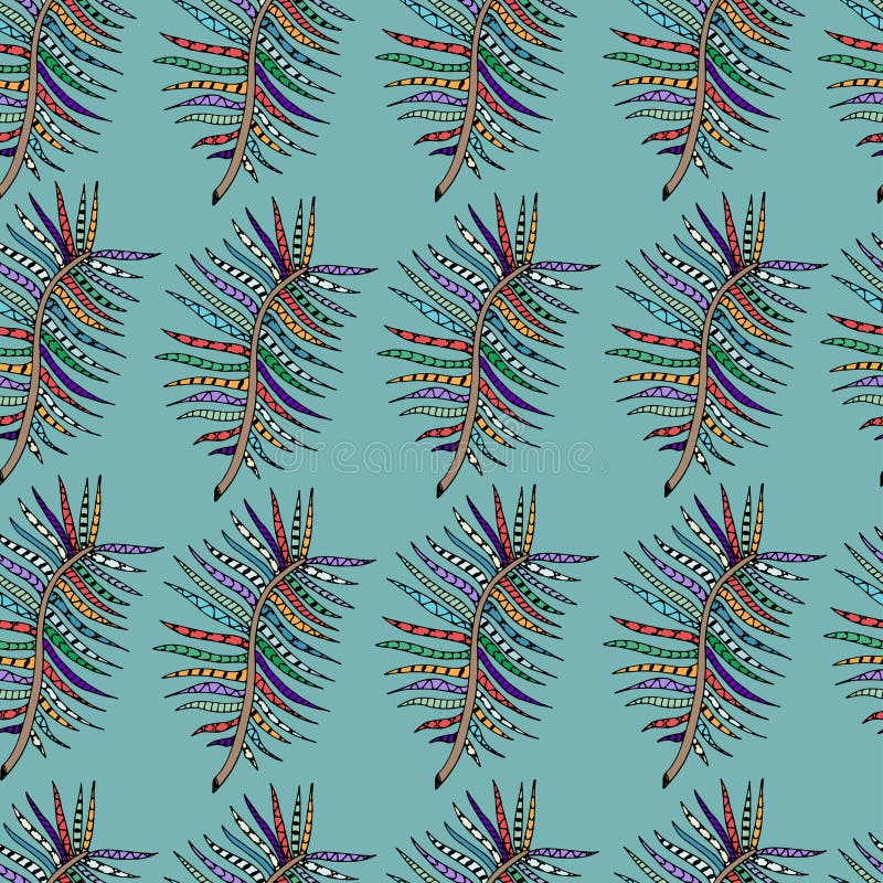 Floral Fern Seamless Pattern. Stock Vector - Illustration of natural ...