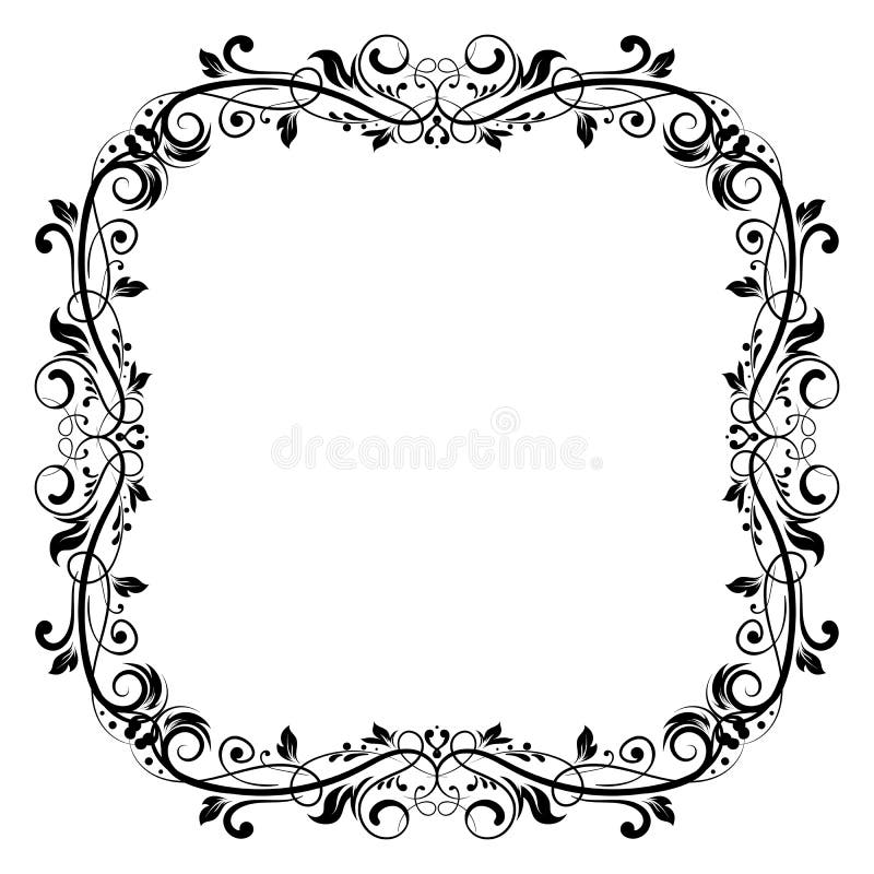 Floral Filigree Frame. Decorative Design Element Stock Vector ...