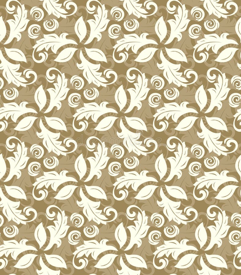Floral Fine Seamless Vector Pattern Stock Vector - Illustration of gold ...